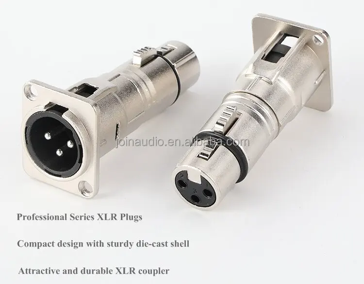 XLR Male D Type Panel to XLR Female Jack Adaptor - Audio & Video