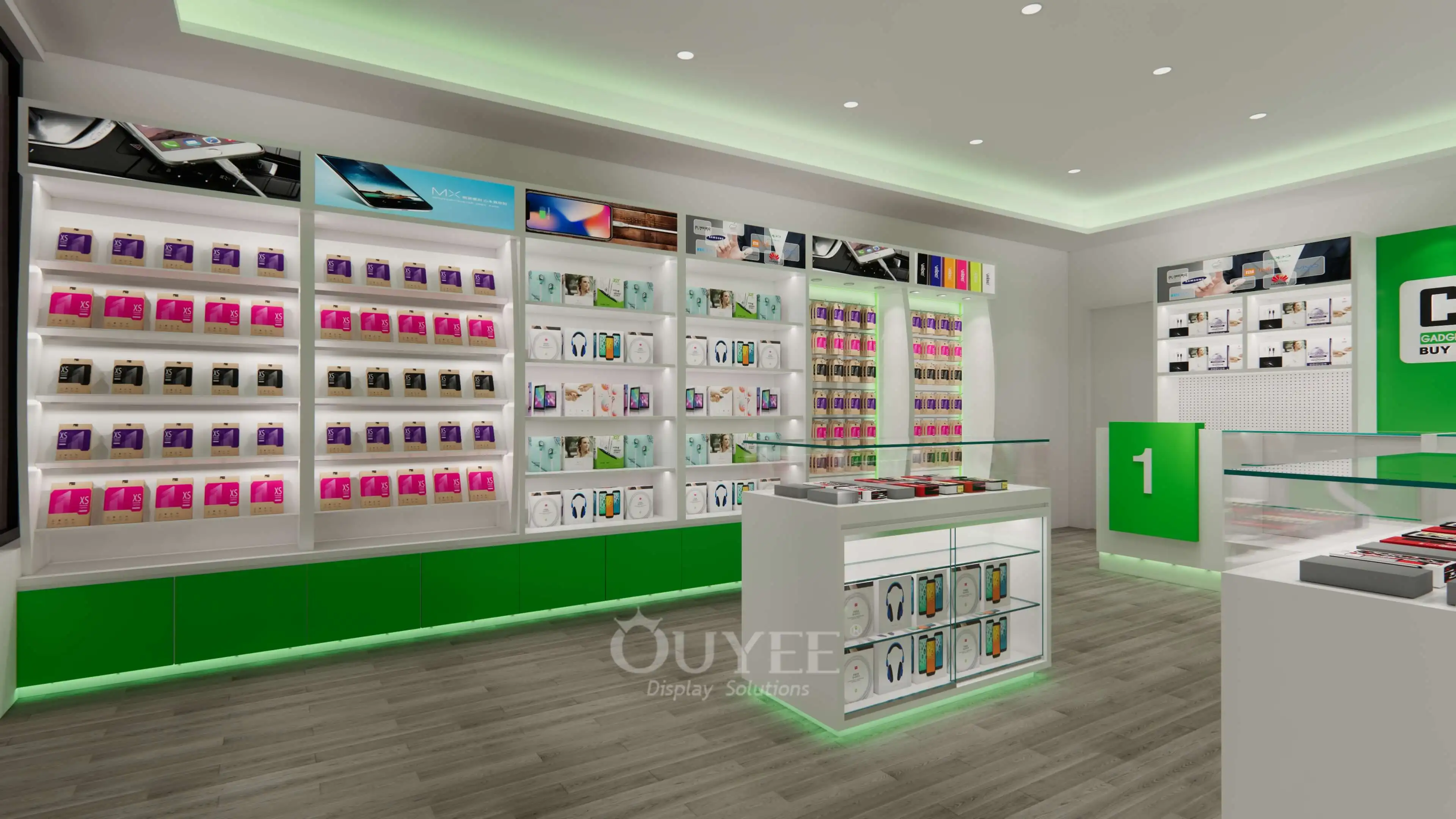 Creative Wood Mobile Cell Phone Retail Store Design