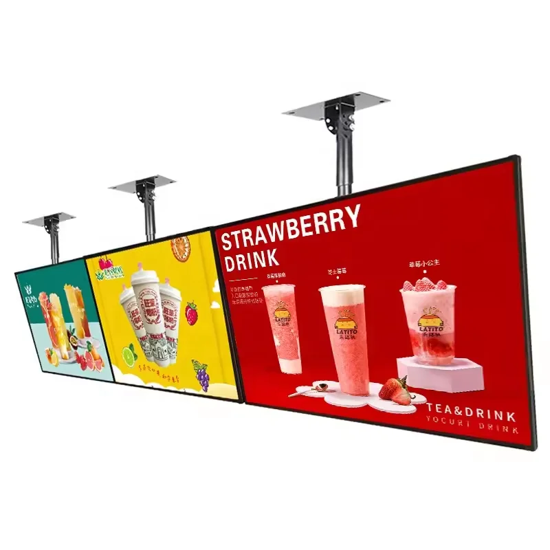 Hanging Wall Mounted 32 43 FHD Advertising LCD Display Electronic LCD ...