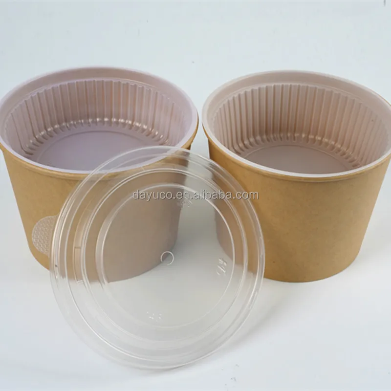 Environmentally Friendly Disposable Kraft Paper Bowl Plastic Inner Tray ...