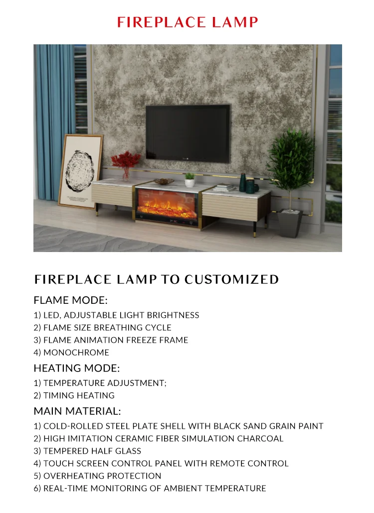 Lantern Fireplace Artificial Decor Flameless Portable Stove Log Char ...