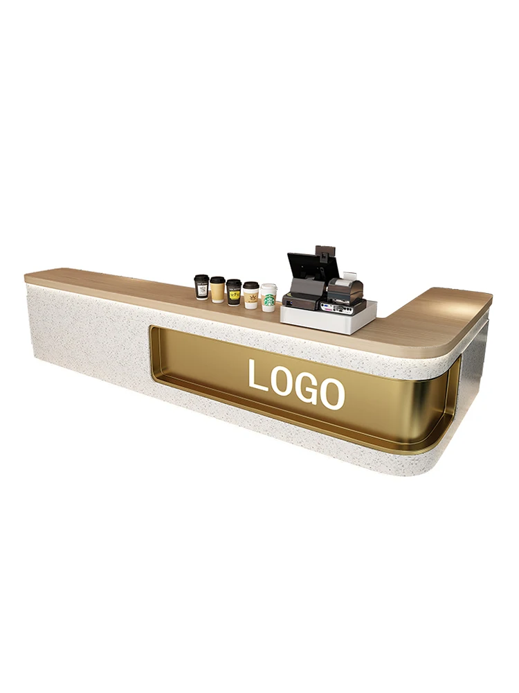 Simple Design Modern Reception Desks for Coffee Shop Front Golden ...