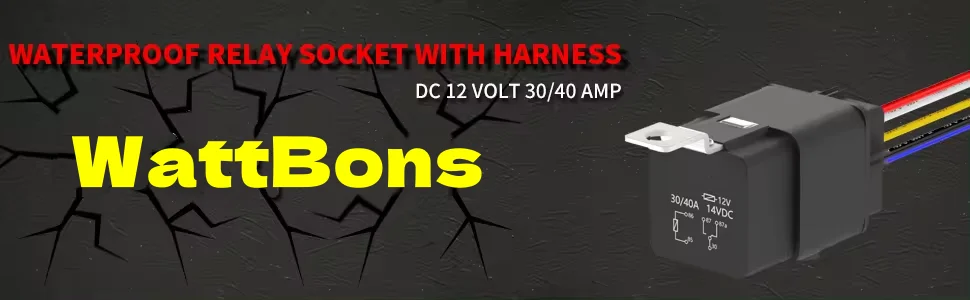 12V Relay with Harness Socket - Waterproof & Heavy Duty