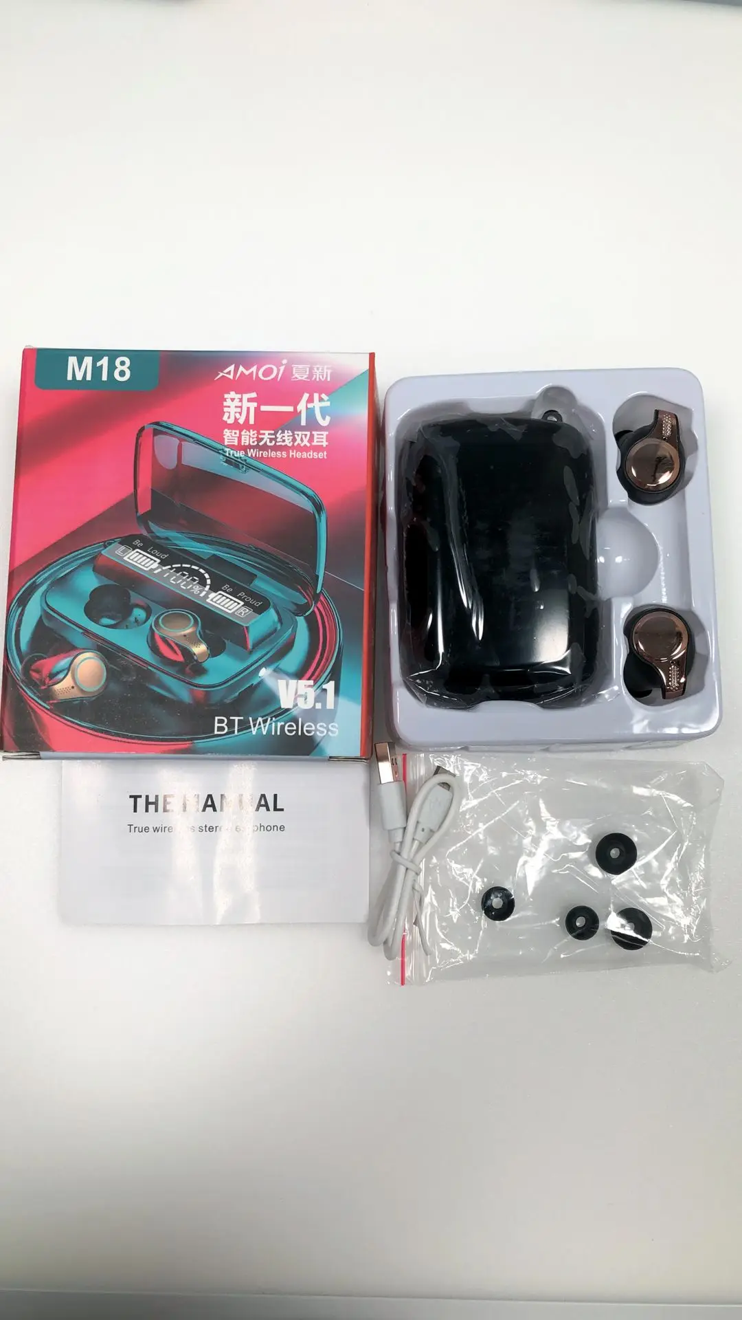 2021 M18 Waterproof Wireless Earphone Bt 5.0 True Wireless Tws Earbuds ...