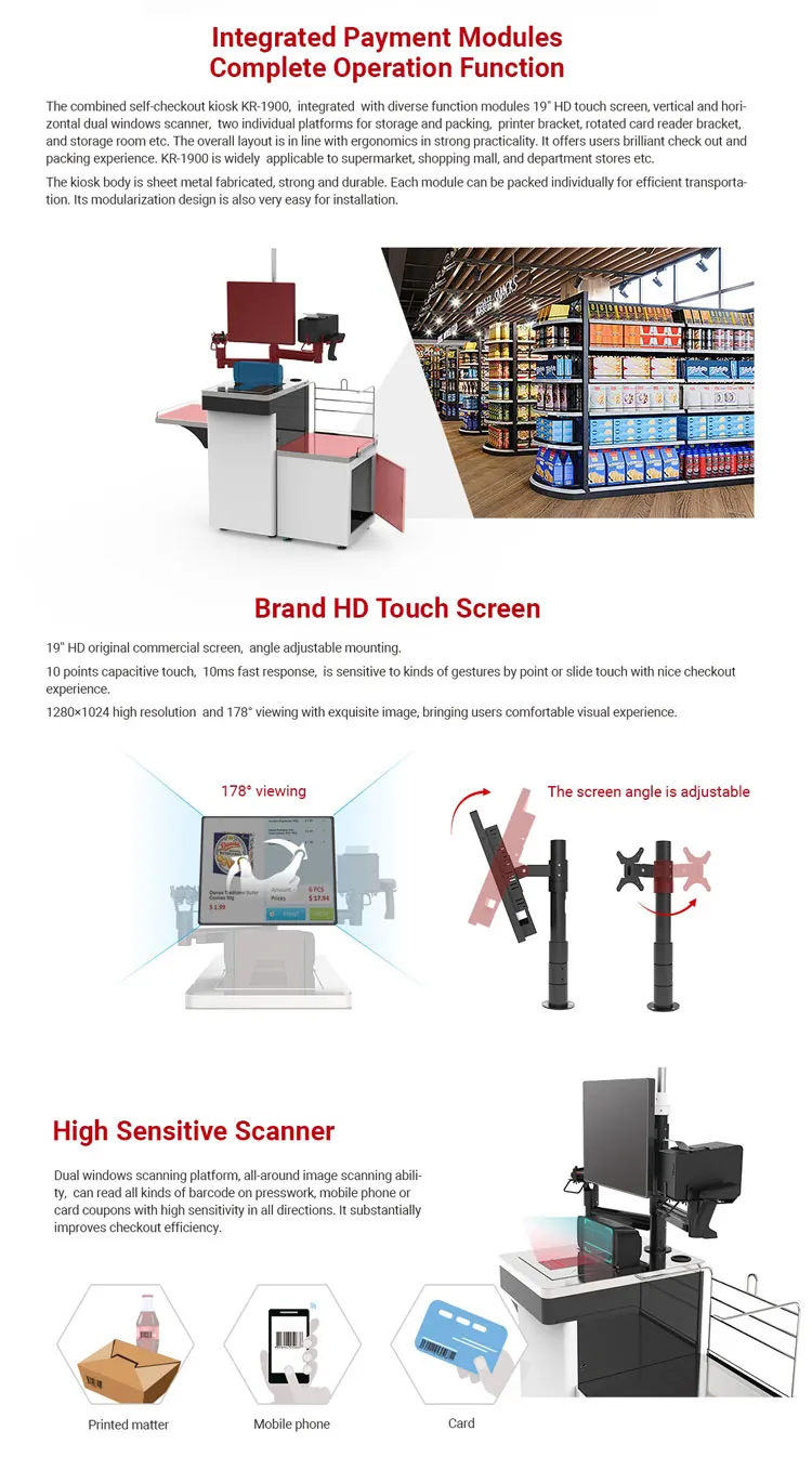 19 Inch Self Checkout Kiosk - Efficient Payment Solutions