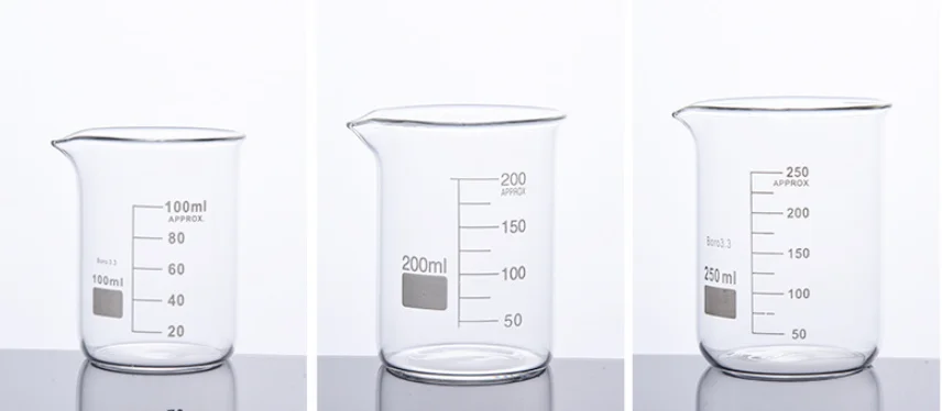 pyrex 250ml 1000ml 2000ml Quartz Measuring 100ml Low Form Glass Beaker ...