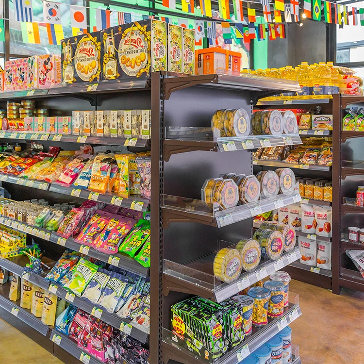 Supermarket Back Panel Rack Shelf Promotion Grocery Shelves Systems For ...
