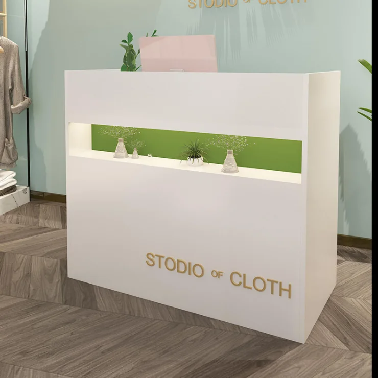 Customized Logo Clothing Store Modern Retail Bill Counter Reception ...