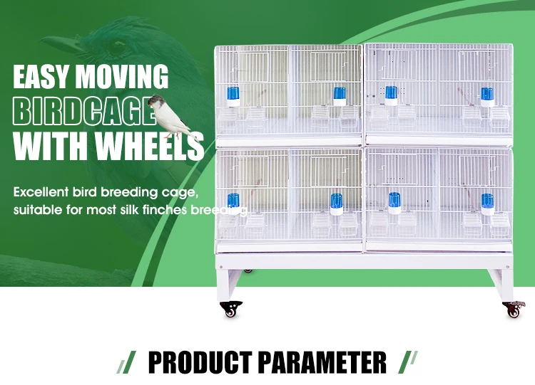 Movable Bird Cage Parakeet Cage For Finch Parakeet With 4 Bowls - Buy ...