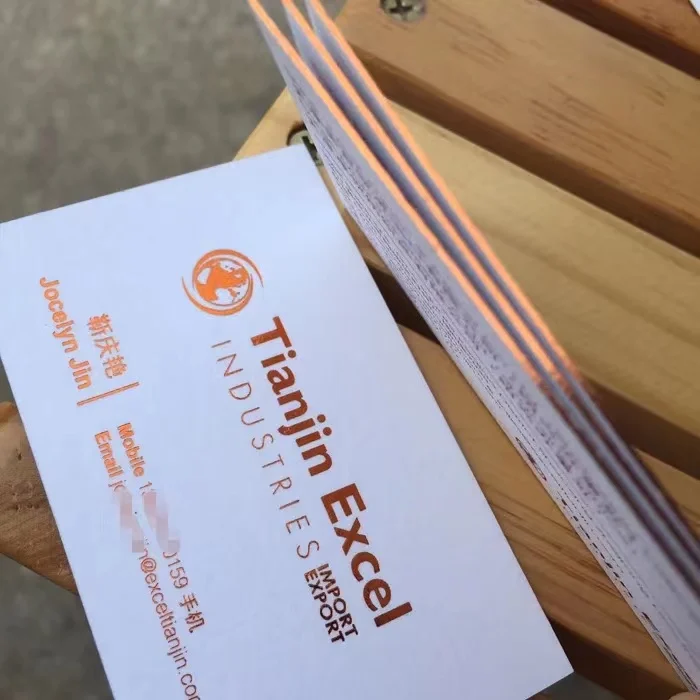 Custom High End 600g Art Paper Business Cards with Gold Edge