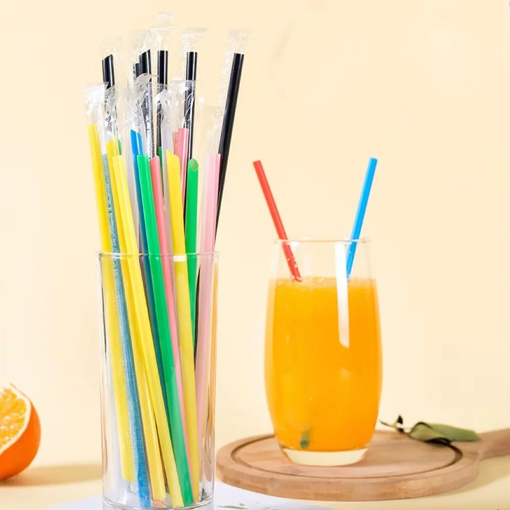 Customizable Disposable Multi-Color Plastic Juice Straws for Bar ...