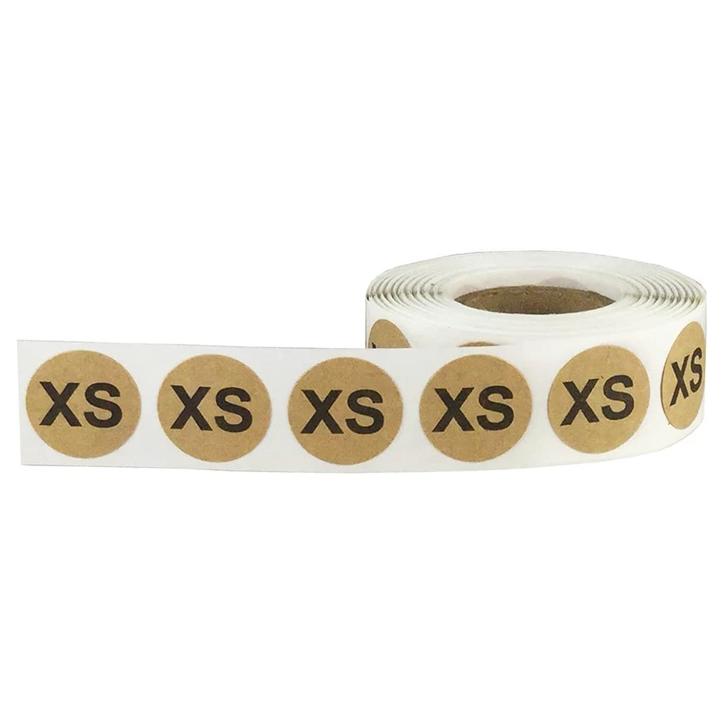 Clothing Size Round Stickers Labels White Self-adhesive Scrapbook ...