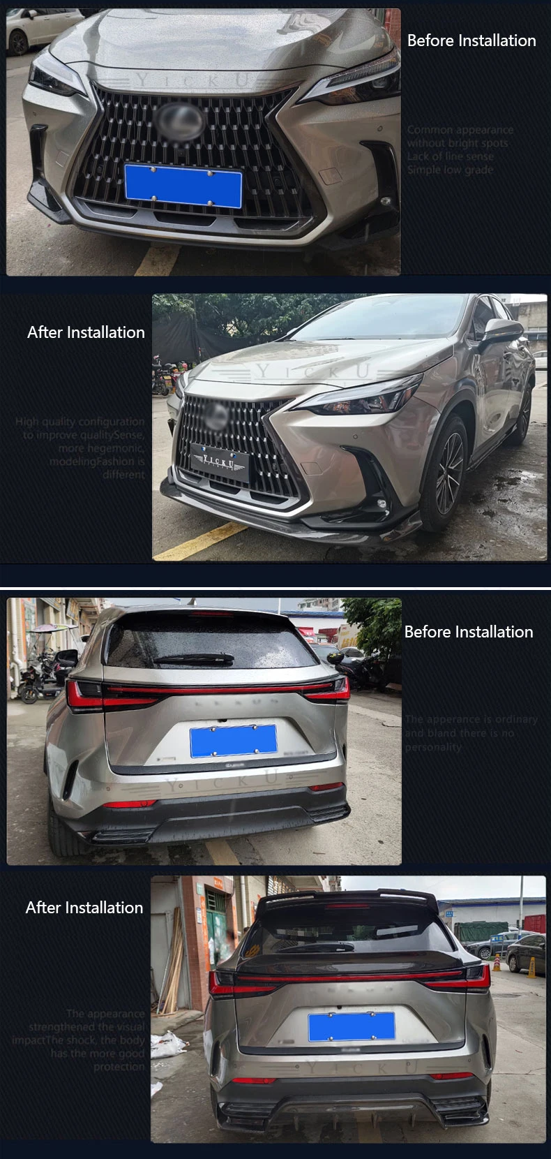 Hot Sale Car Body Kit For Lexus Nx 2022 Modified For Yck Carbon Fiber ...
