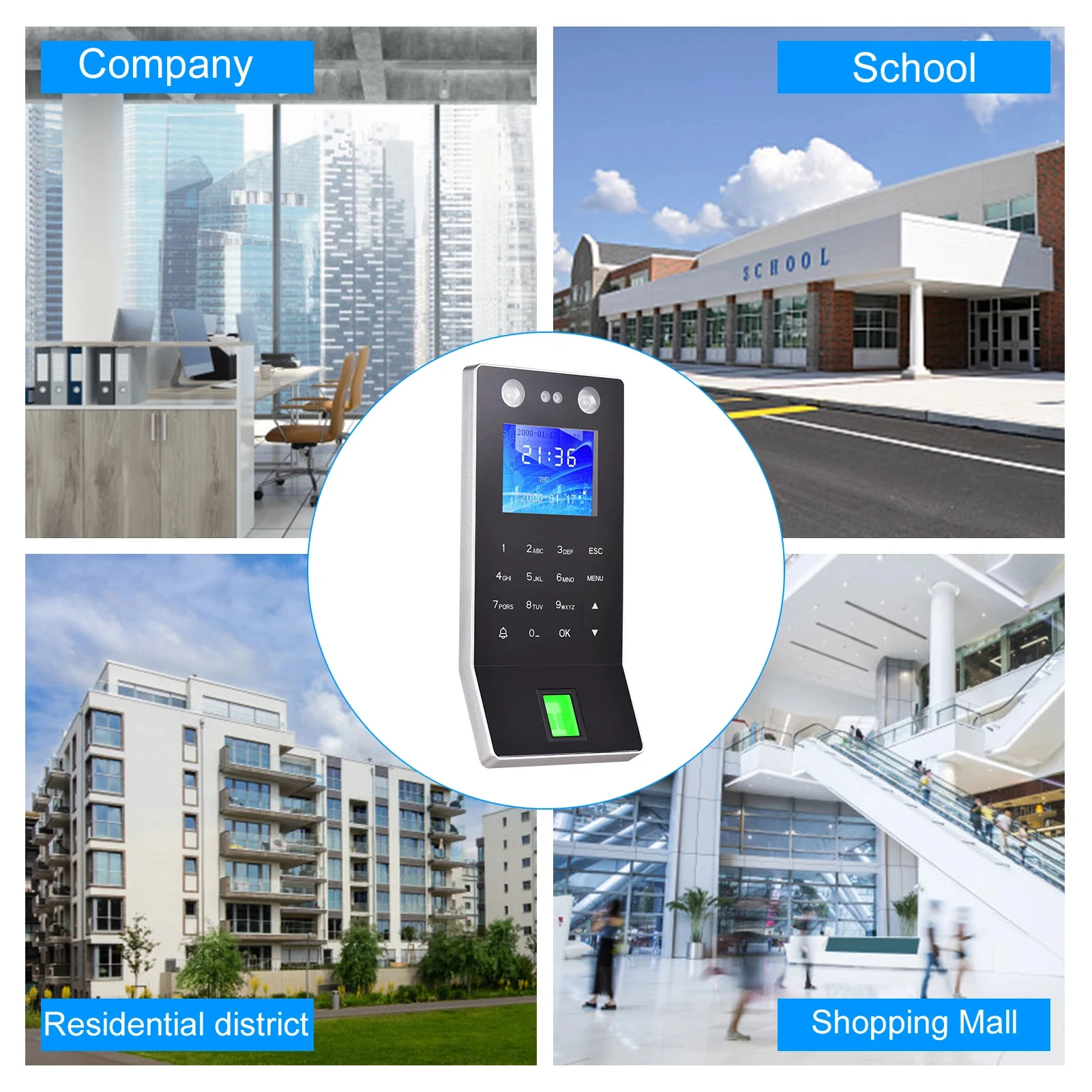 Tcp Ip Biometric Face Fingerprint Rfid Card Door Access Control System Time Attendance Machine