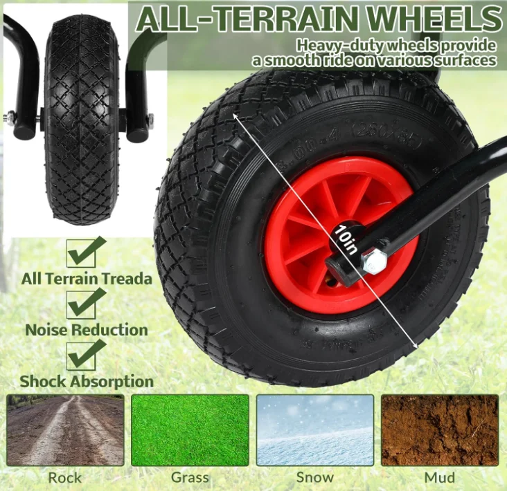 Lightweight Single Wheel Garden Wheelbarrow - Foldable Design