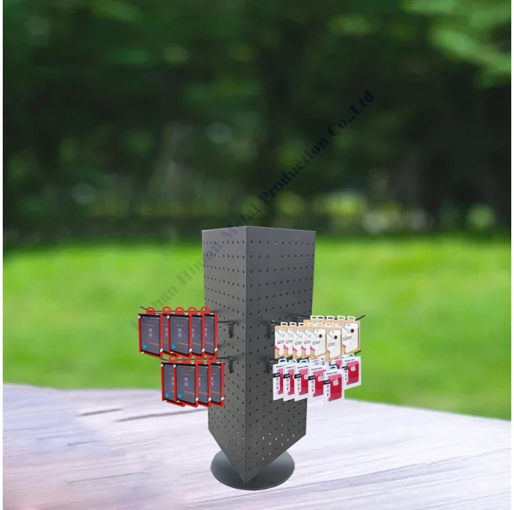 Metal Retail Store Revolving Display Counter Stand 3 Sides