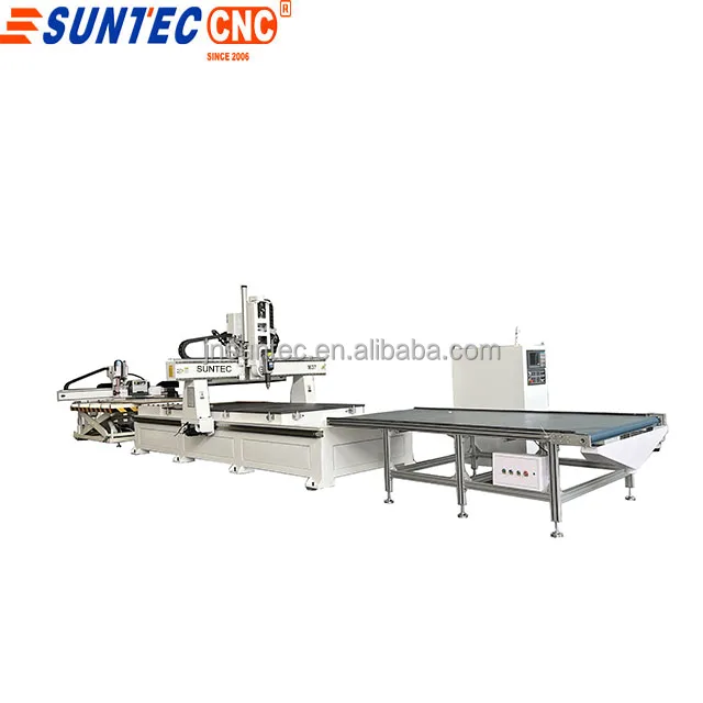 SUNTEC Automatic Wood Router Atc Cnc Nesting 2130 with Loading Unloading Auto Labelling for ...