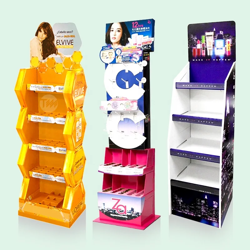 Custom Supermarket Retail Paper Displays Cardboard Floor Display Rack ...