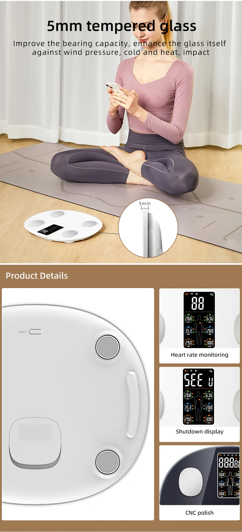 Va Screen Tempered Glass Scale Smart Body Fat Scale - Buy Body Fat ...