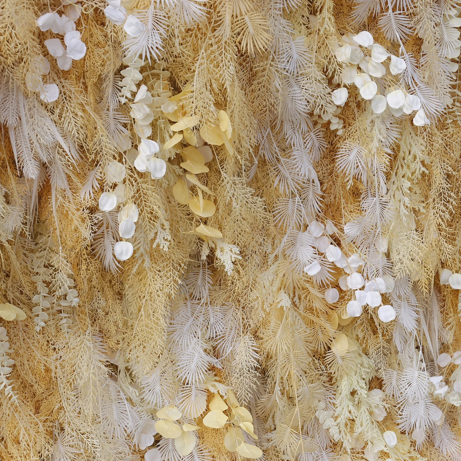 White Feather Wall Backdrop Wedding Wall Artificial Flowers Panel Roll ...