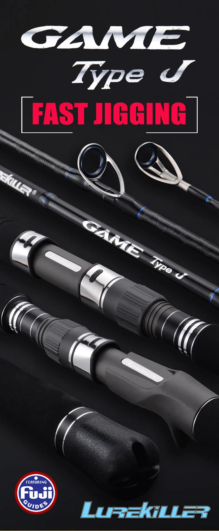 2 Single Section Slow Jigging Fishing Rod Sections Slow Jigging Fishing ...
