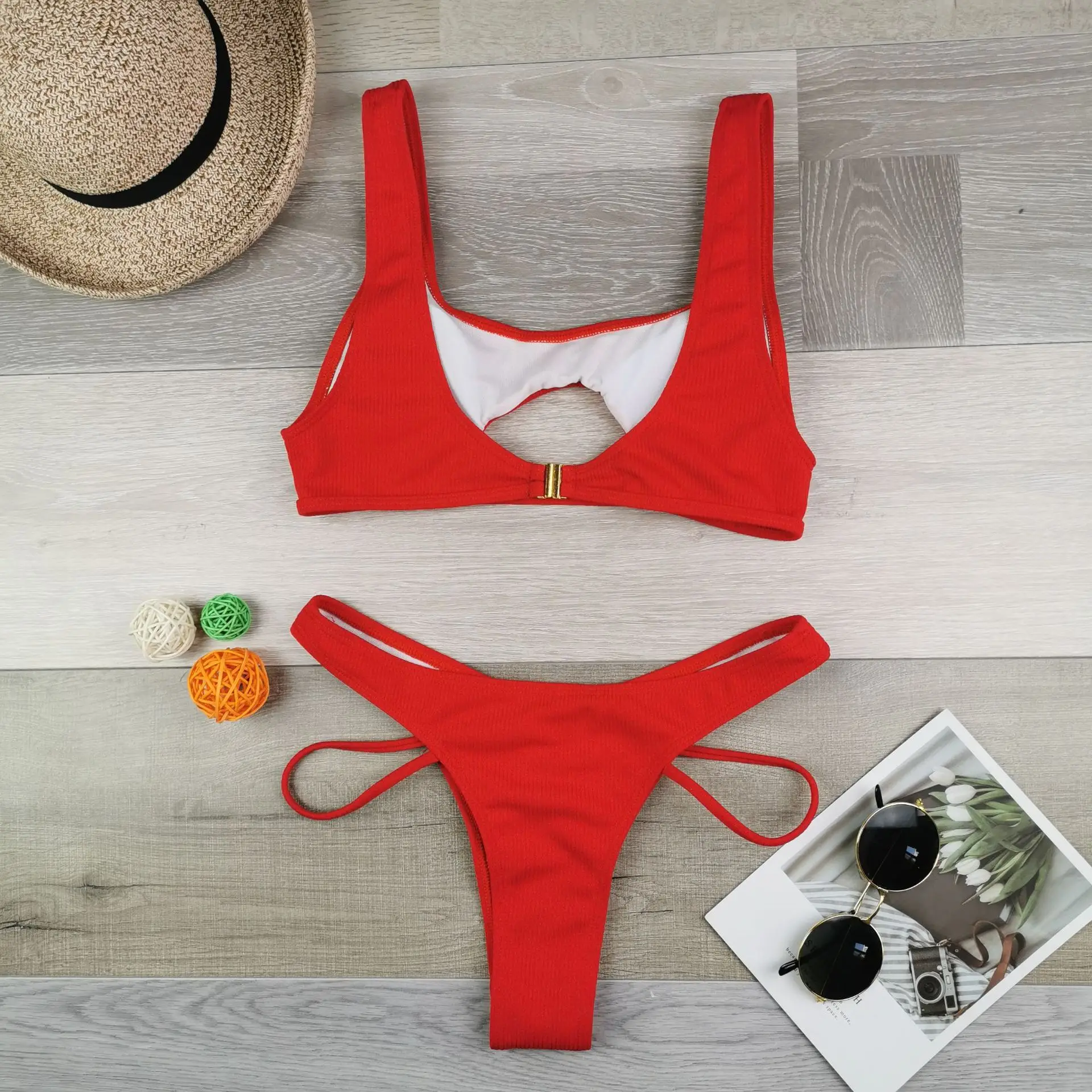 Custom Eco Friendly Balconette Swimwear Ruched Top Women Sexy Bathing ...