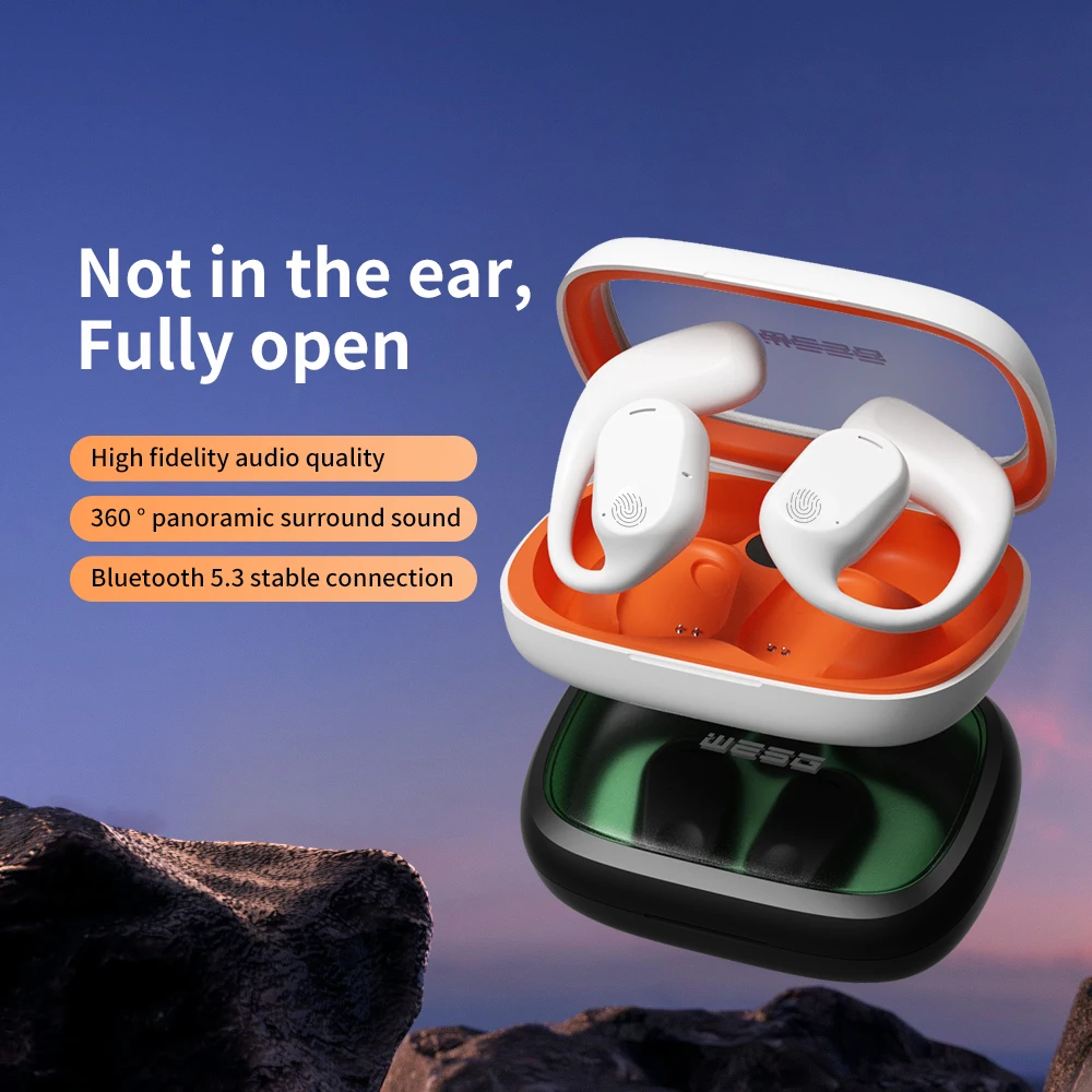 SHINECON Open Ear Headphones - 36hrs Battery Life & Comfort