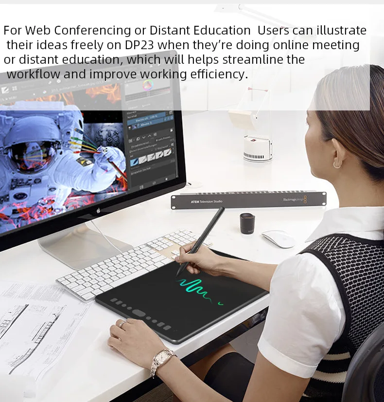 Jsk Paperless Drawing Tablet 10 Customized Keys Drawing Pad Pen Tablet ...