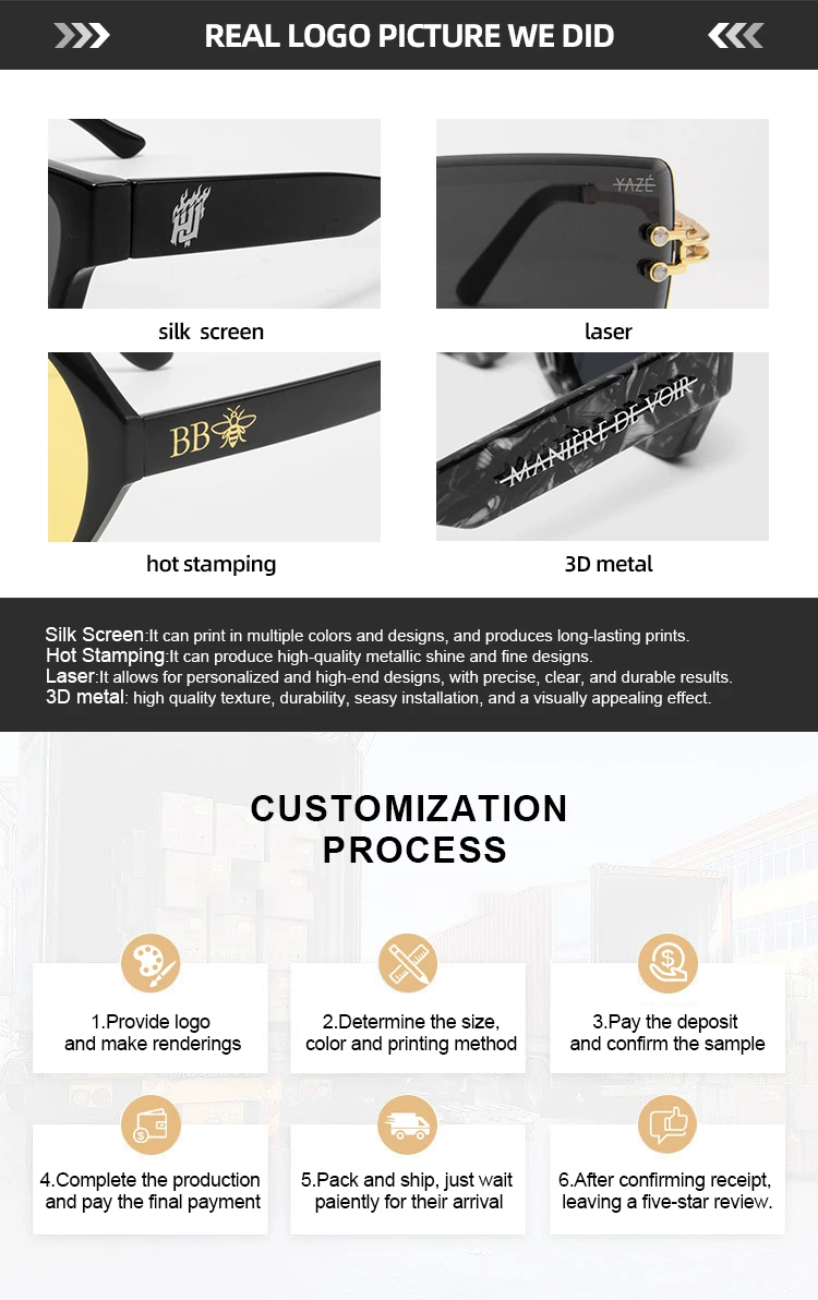 Sunglasses logo Customized Eyeglasses logo Lazer Custom Polarized ...