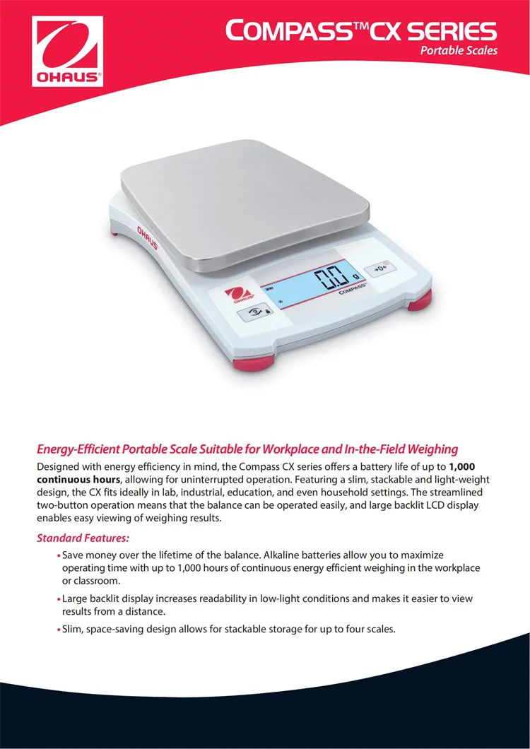 Veidt Weighing Ohaus Compass Series 30428076 Cr2200zh 2200g 1g Coffee ...