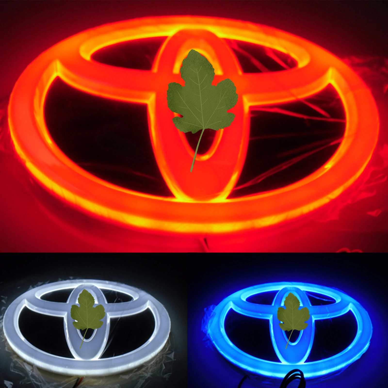 Led Illuminated White Red Blue Lighting 4d Car Light Badge Sticker Rear ...