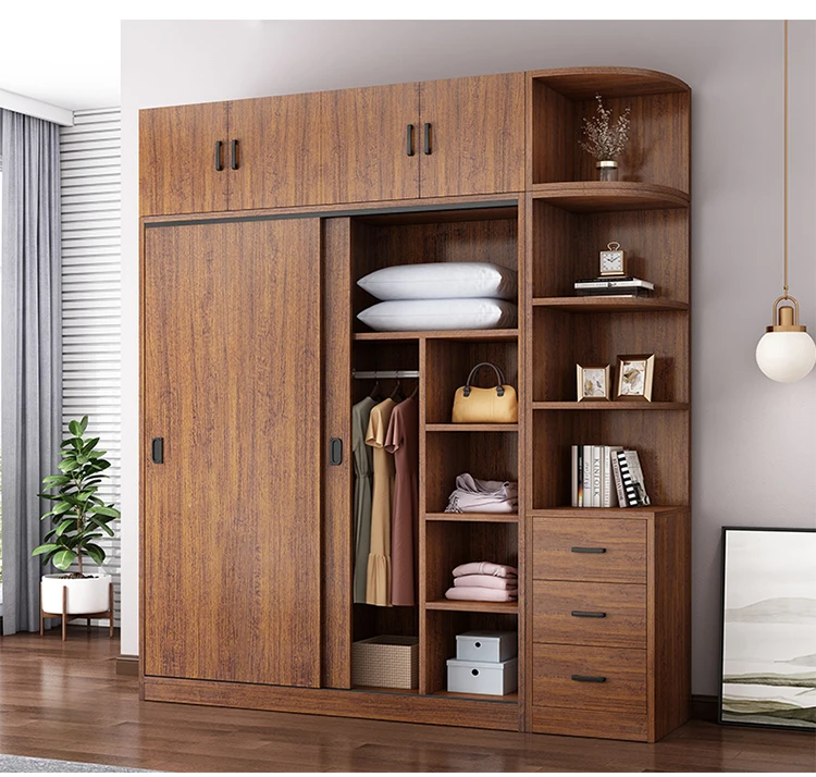 Sliding Door Storage Closet French Madera Detachable Foldable Wardrobe ...