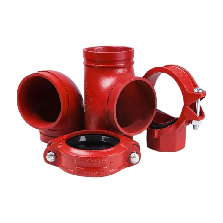 Red Grooved Fittings Tool Fire Sprinkler Pipe Fittings Tee - Buy ...