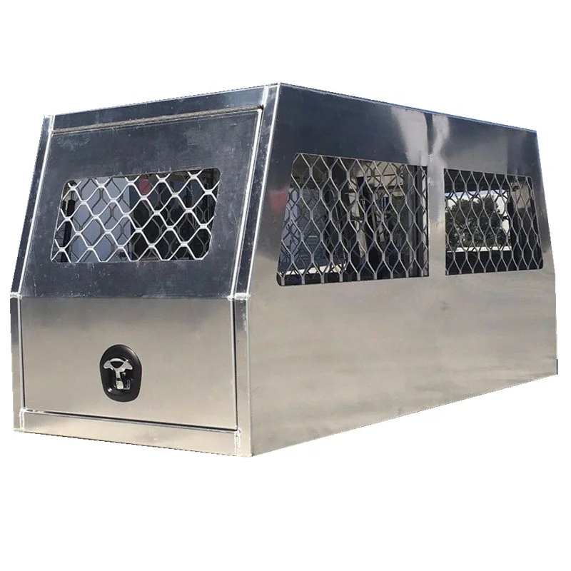 Flat Aluminium Dog Cage Ute Tray Canopy Half Dog Box 1780x700lx850hmm ...