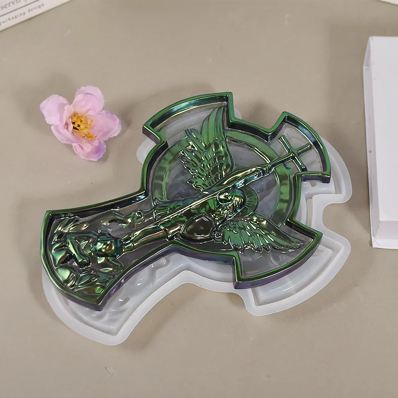 Epoxy Resin Plaster Mike Hanging Cross Storage Dish Silicone Mold - Buy ...