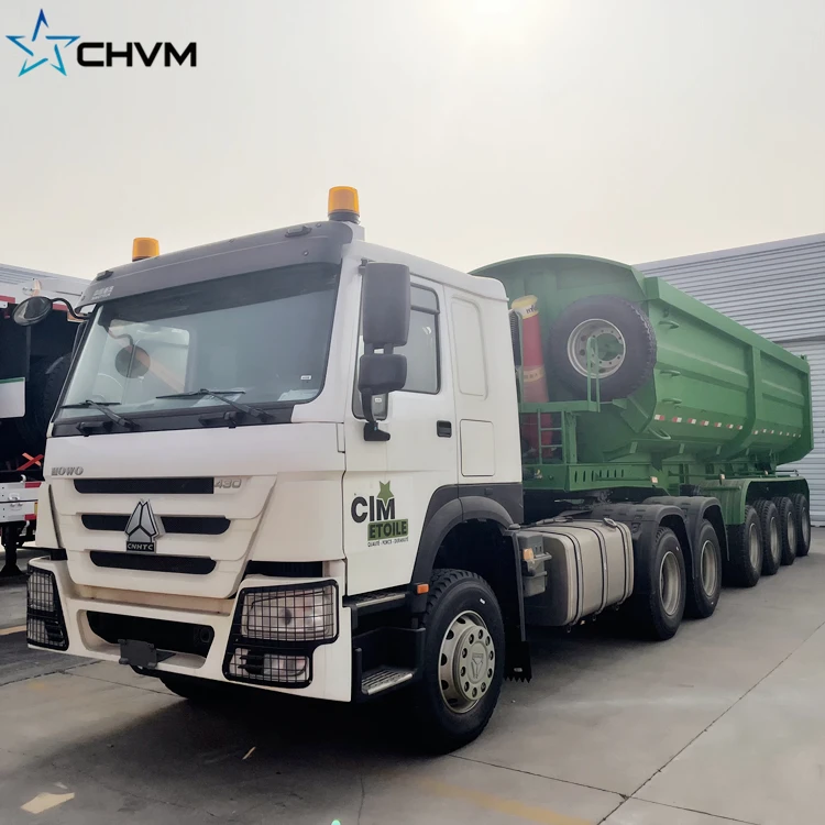 4Axles Heavy-Duty Rear Tipper Trailer 40CBM- 65CBM End Dump Truck ...