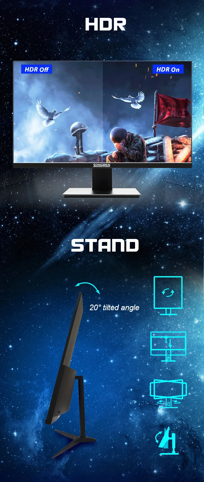 Custom Oem Desktop Display 24 Inch Curved Ecran Gamer Full Hd 1080p ...