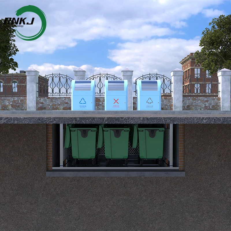 RNKJ Urban Waste Disposal System Automatic Lifting Bins with Motor Gear Hidden Garbage ...