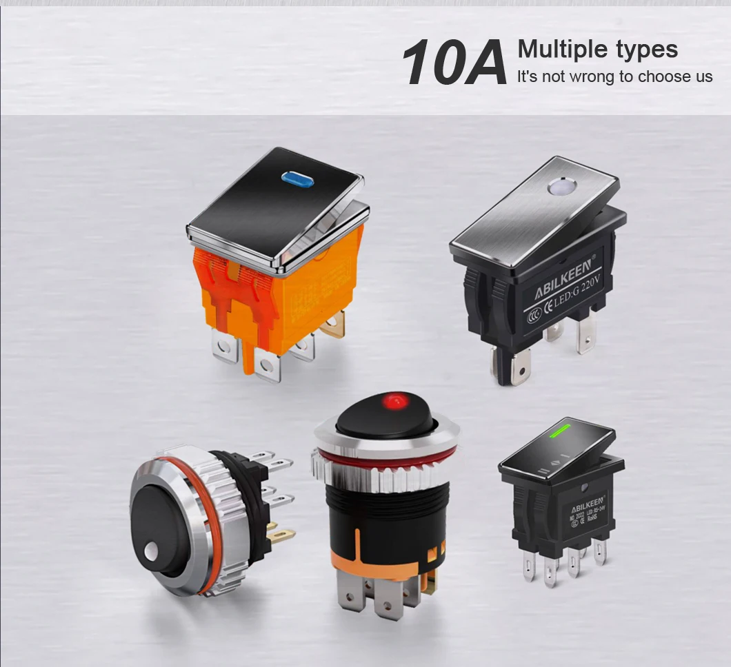 22mm Rocker Switch Self-locking 3-pin On-off Waterproof Stainless Steel ...