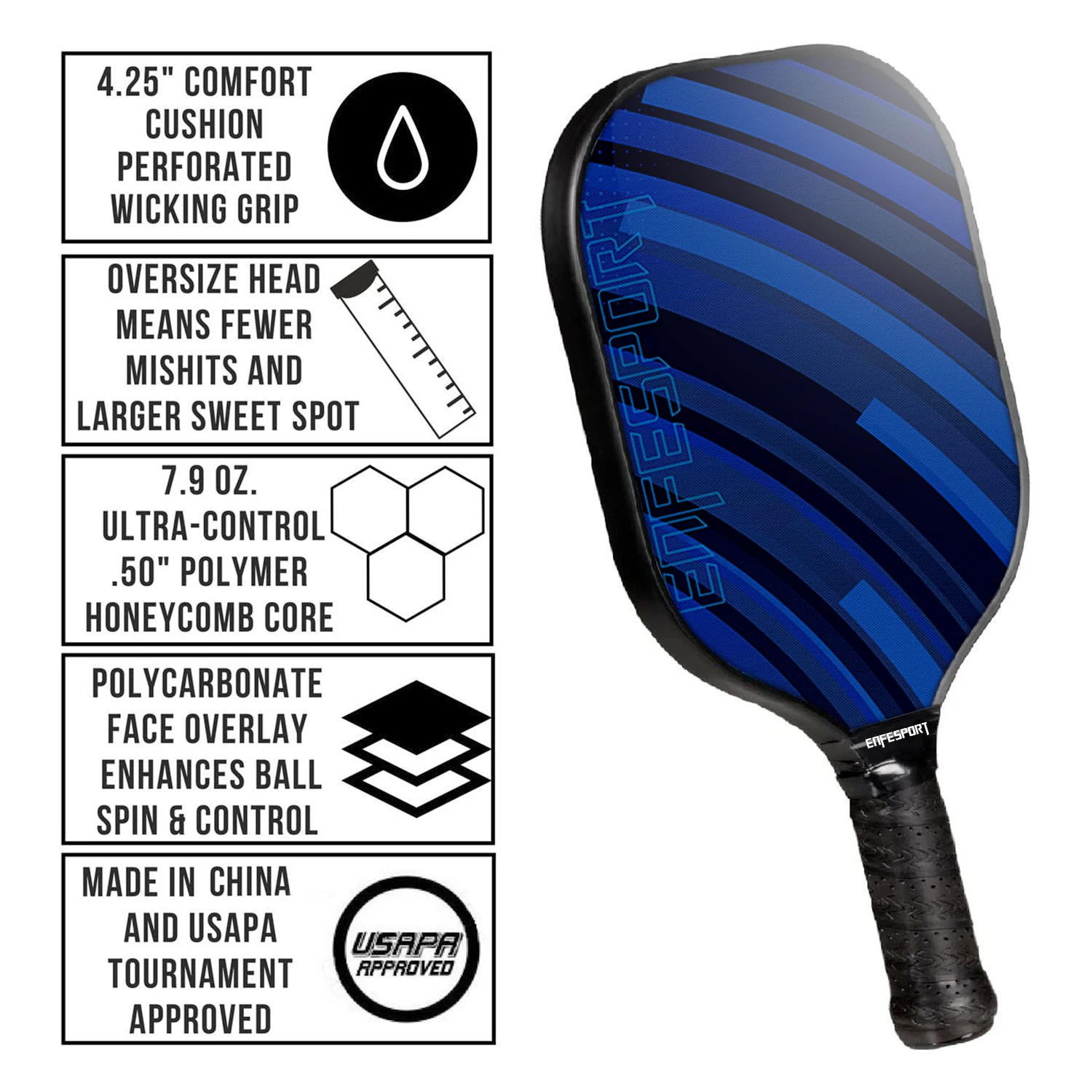 2025 Carbon Fiber Honeycomb Core Usapa Approved Gen 4 Pickleball Paddle ...