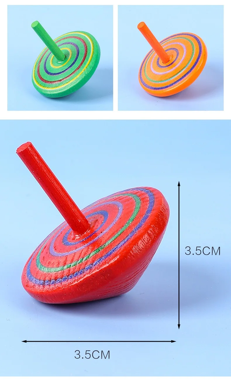 Hot Popular Small Wooden Spinning Tops Classic Gyro Toy for Children ...