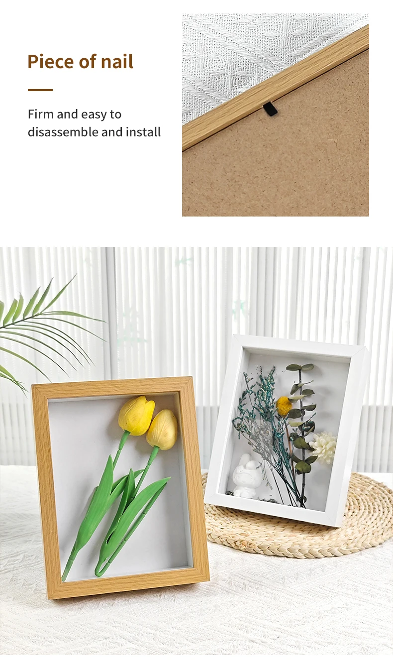 Creative A4 Size Black Rectangle Frame Shadow Box for Art