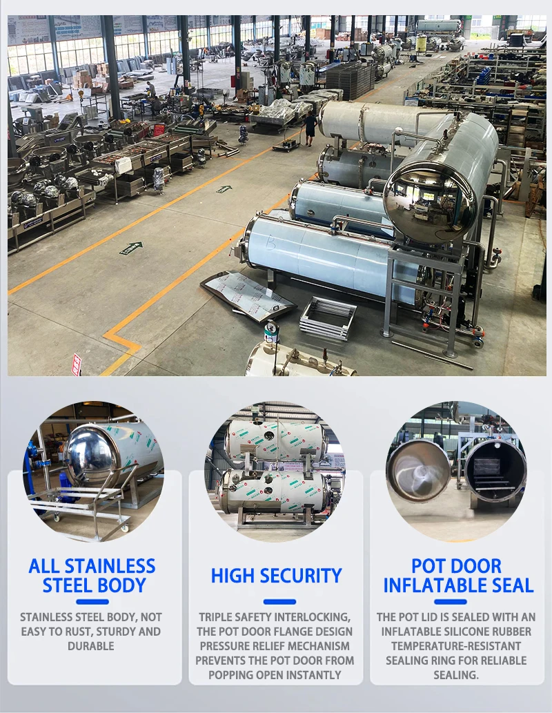 Horizontal Autoclave Retort Sterilizer With Steam Sterilization Food ...