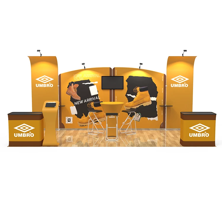 Eye Catching Backdrops Stand Banner 10*10ft Exhibition Booth with TV ...