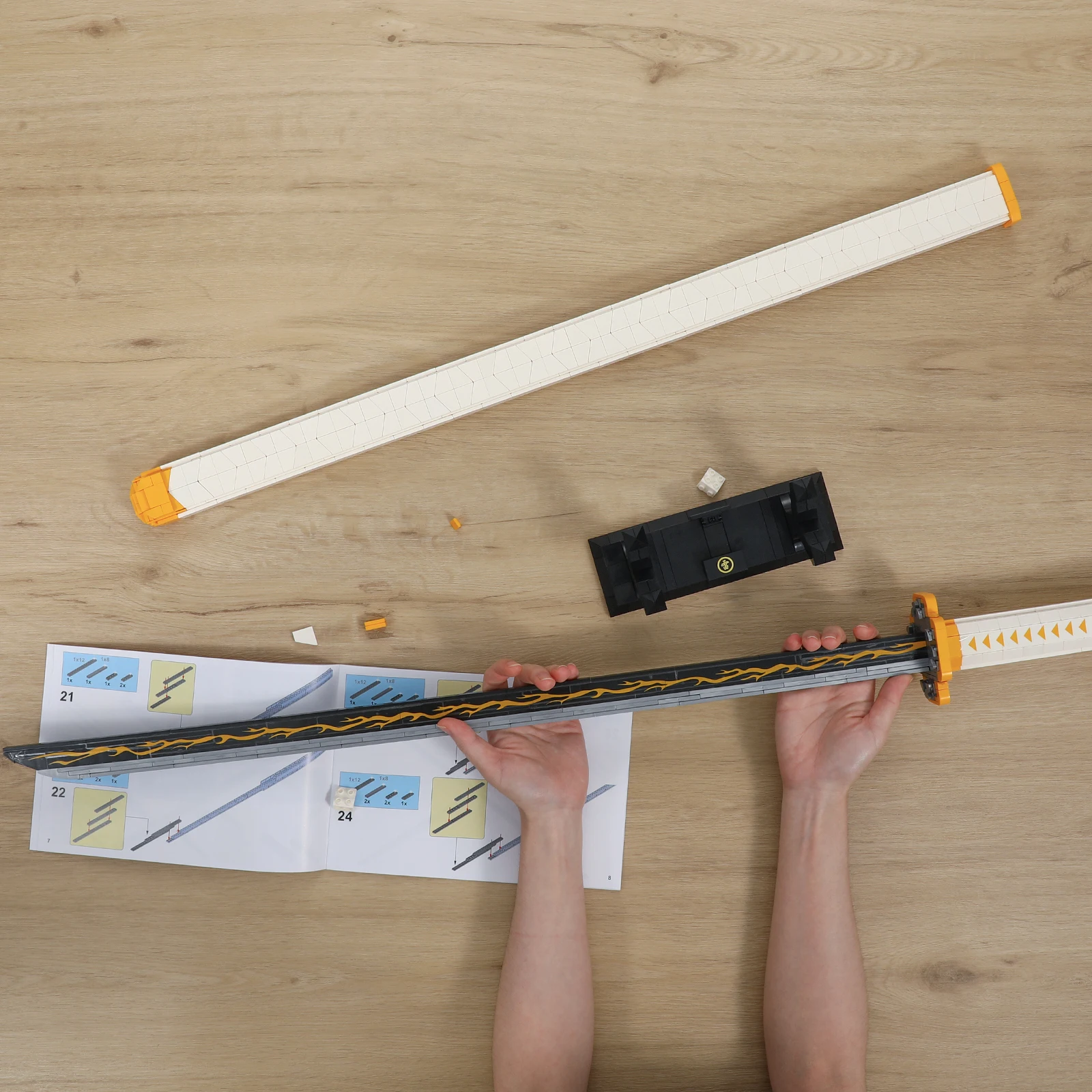 Anime Cosplay Demon Sword Building Blocks with Scabbard and Stand ...