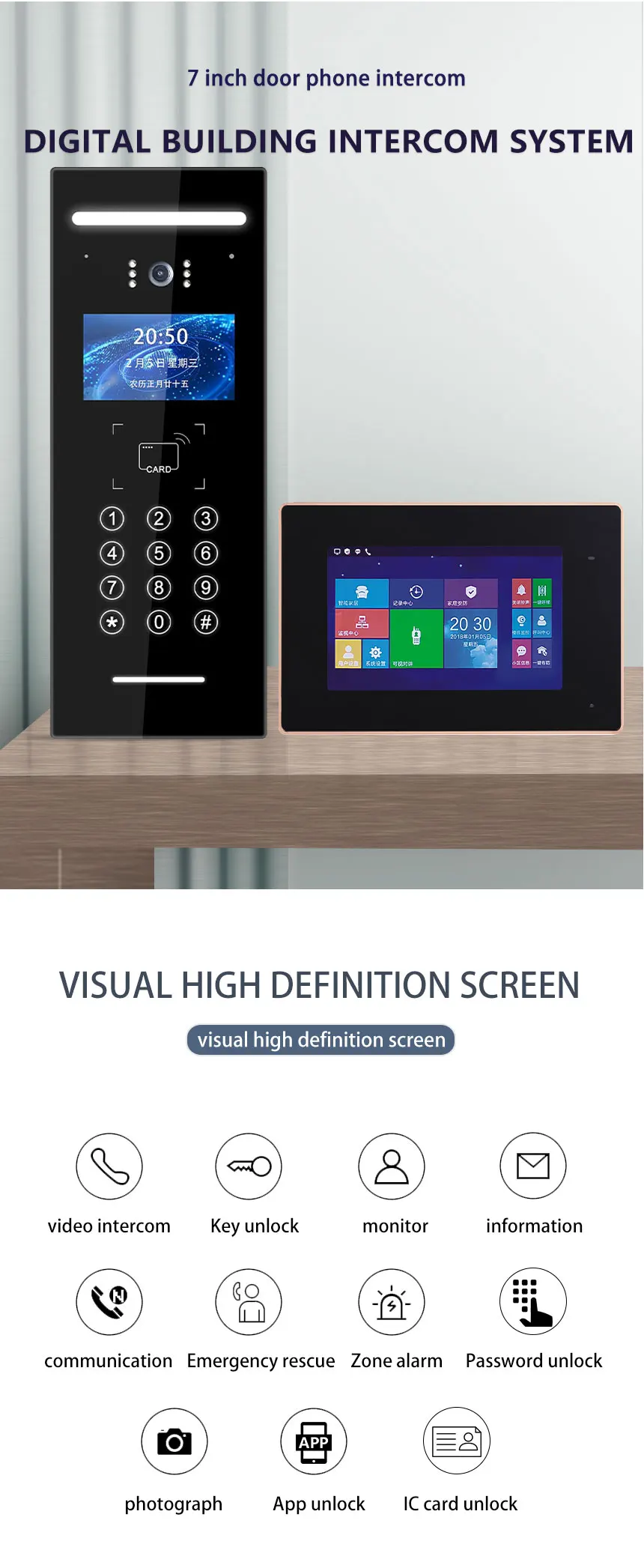 Full Digital Visual Intercom Access Control System Building Intercom ...