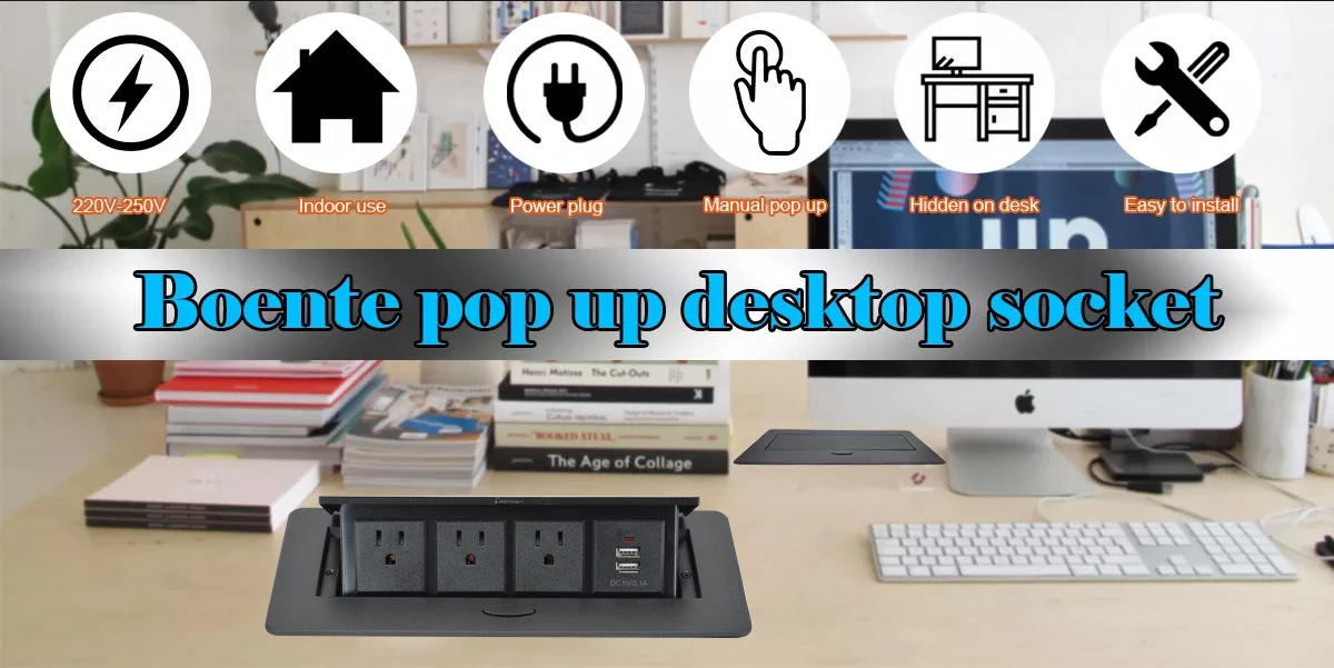 Us Standard Recessed Tabletop Socket Desk Mounted 2 Ac Outlets 2 Usb ...