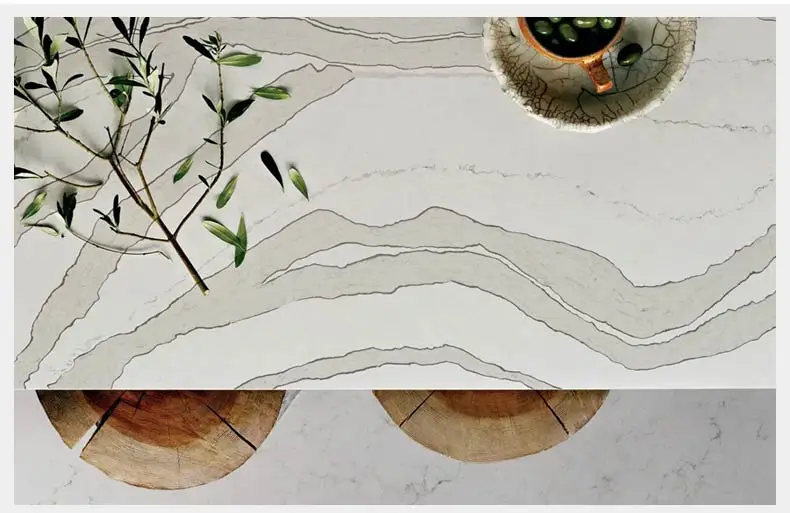 Horizon Artificial Quartz Jade White Quartz Slab Countertop Quartz ...