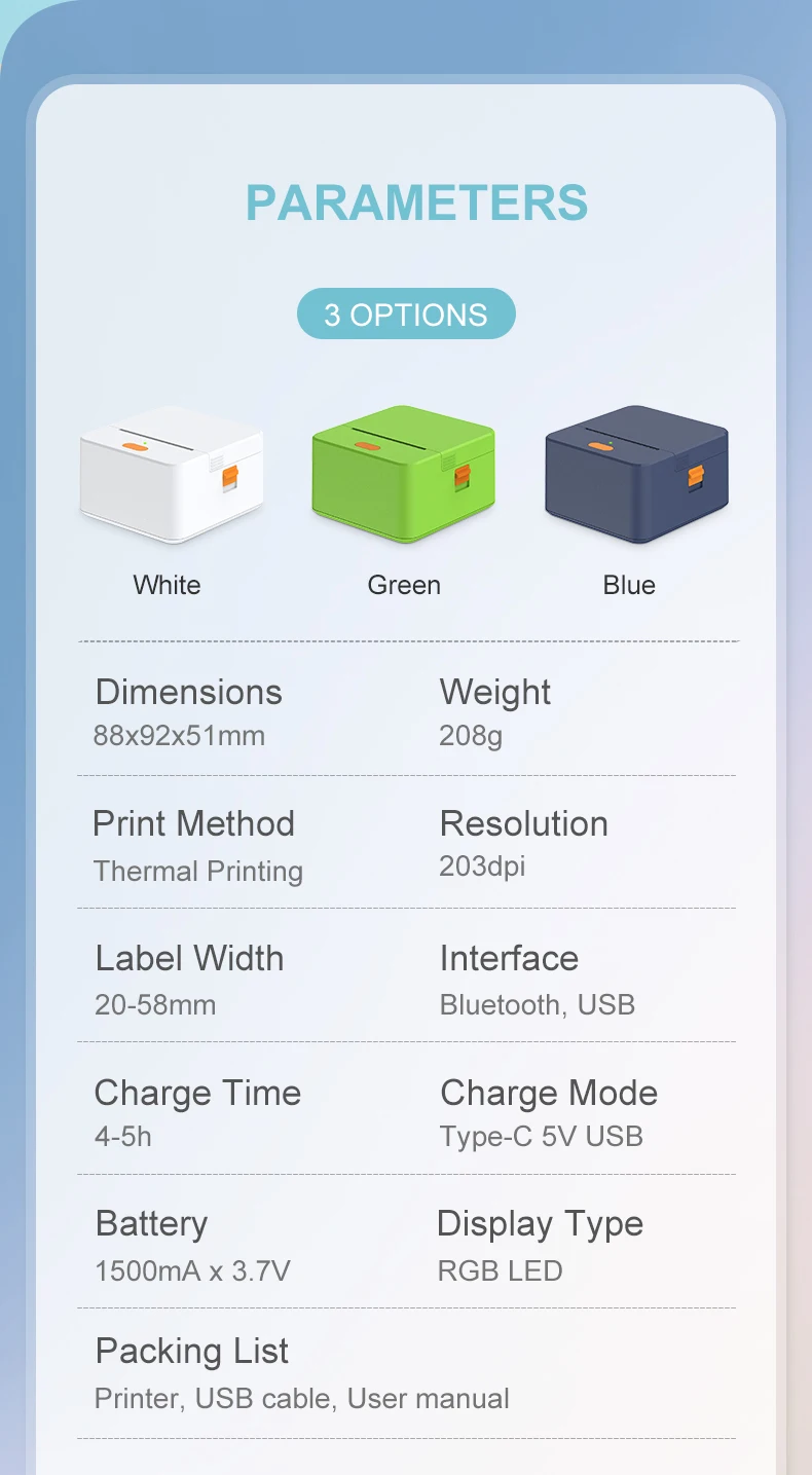 Detonger Thermal Label Printer - Wireless & Versatile
