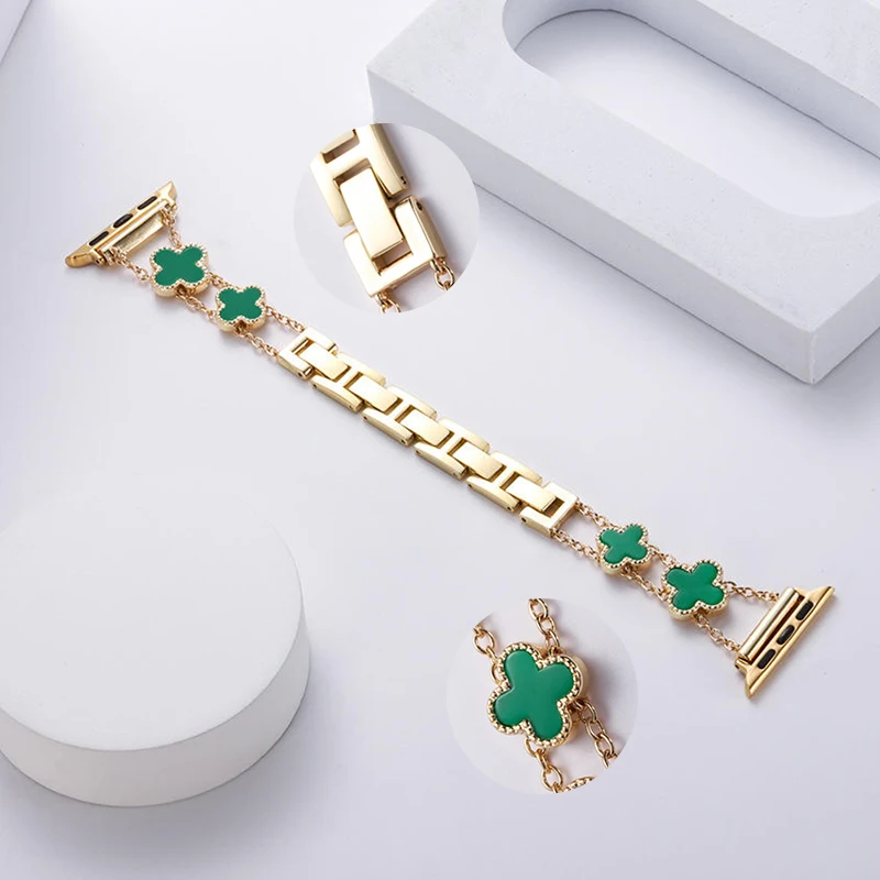 Luxury Design Lady Four-leaf Clover Watch Strap Women Bracelet Watch ...